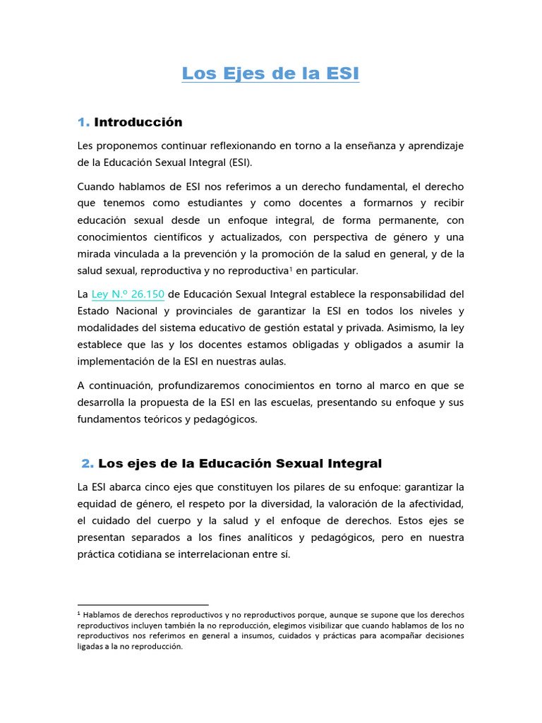 Los Ejes de La ESI | PDF