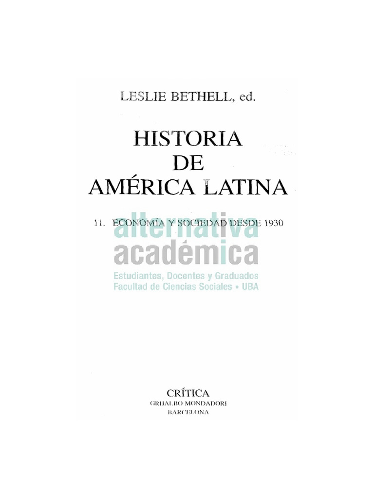 Bulmer-Thomas,"Las Economías Latinoamericanas, 1929-1939", en Bethell ...