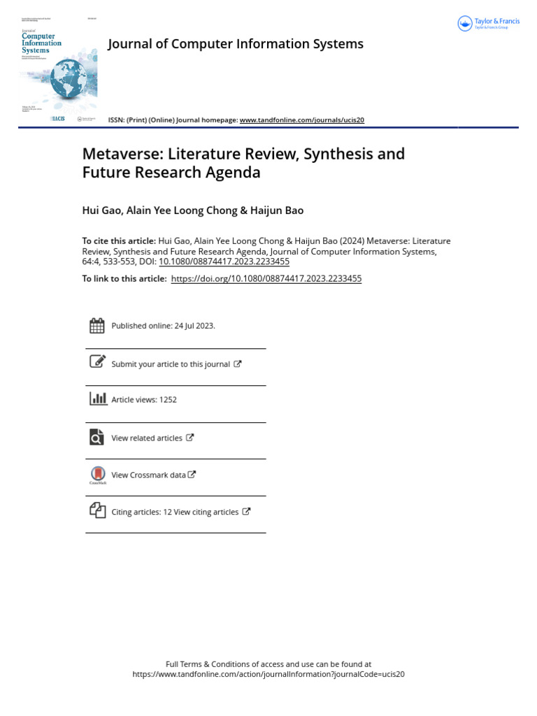 Metaverse Research Review and Future Directions | PDF | Augmented ...