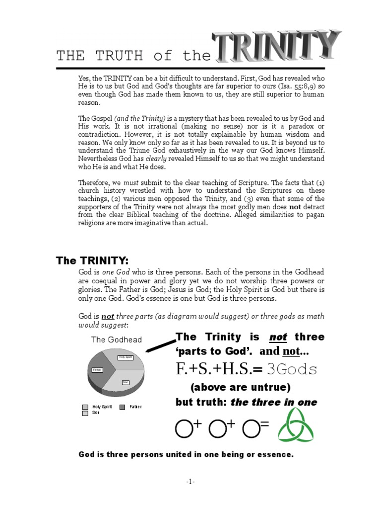 The Truth of The Trinity | PDF | Trinity | Glory (Religion)