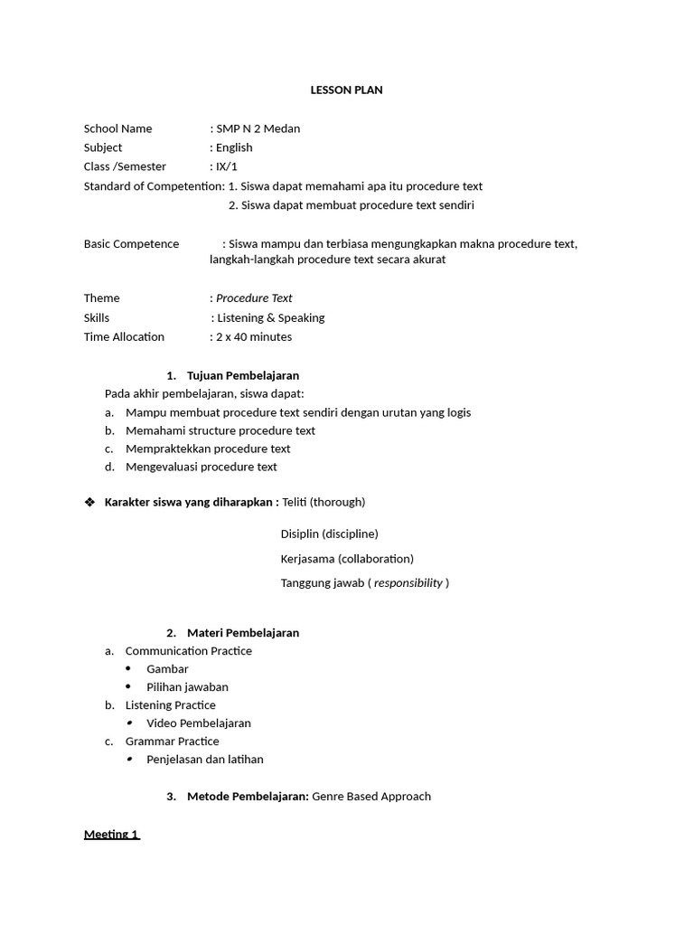 Lesson Plan SMP | PDF