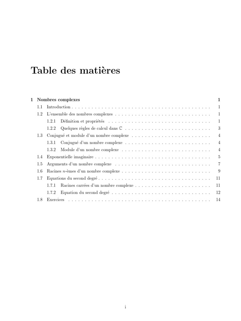 Nombres Complexes Pdf