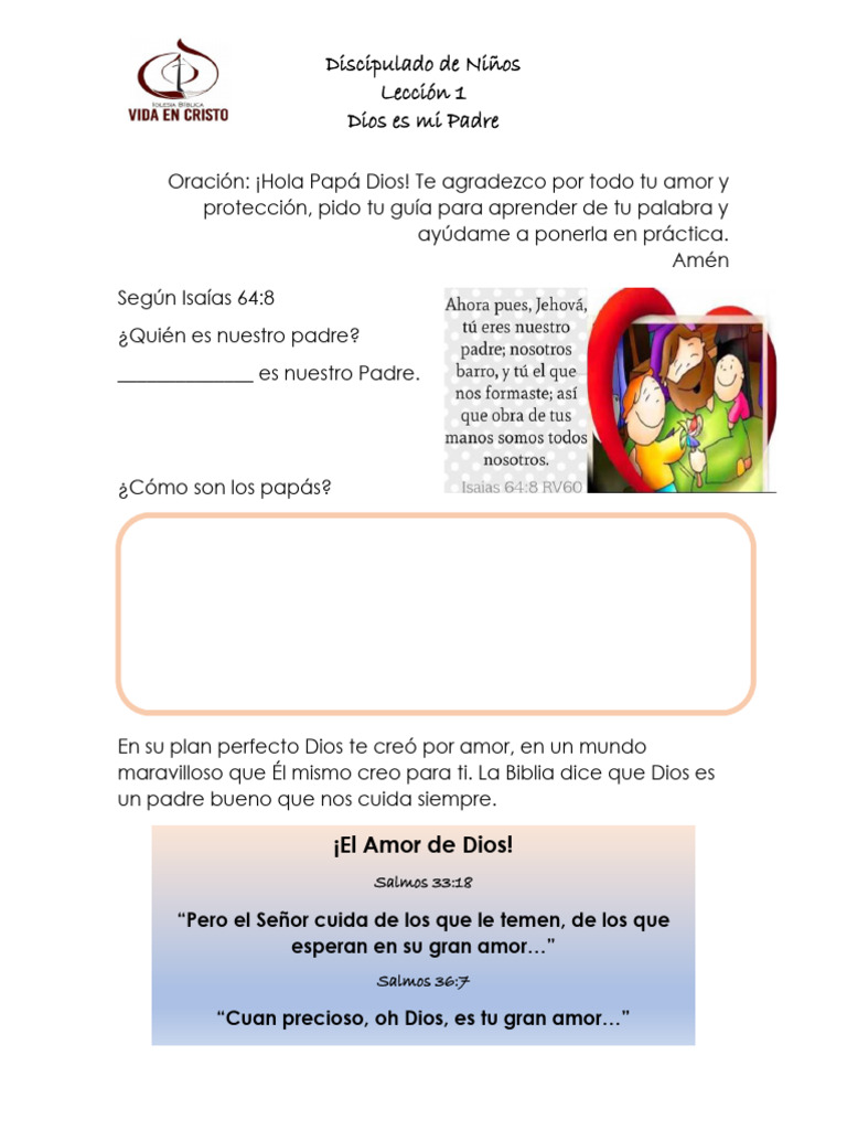 Discipulado Infantil: Dios es Padre | PDF | Relaciones personales ...