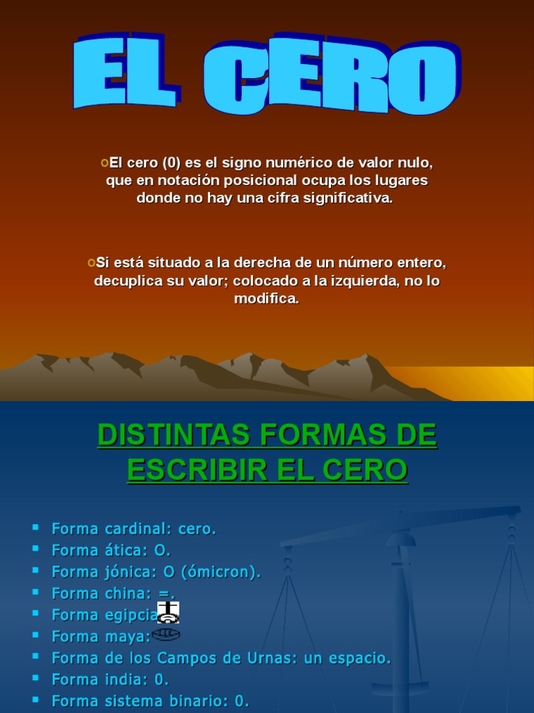 El Cero | PDF | Números | Notación Matemática