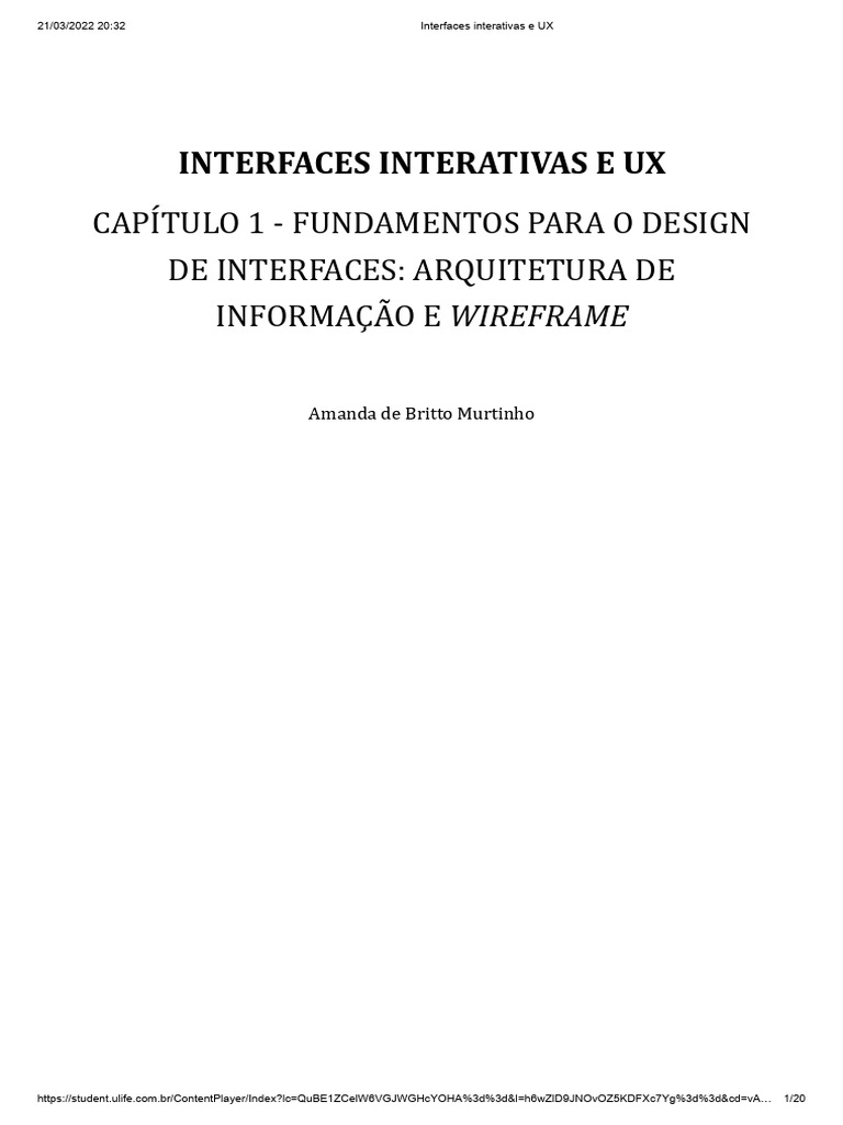 Unidade 1 Interfaces Interativas e UX | PDF