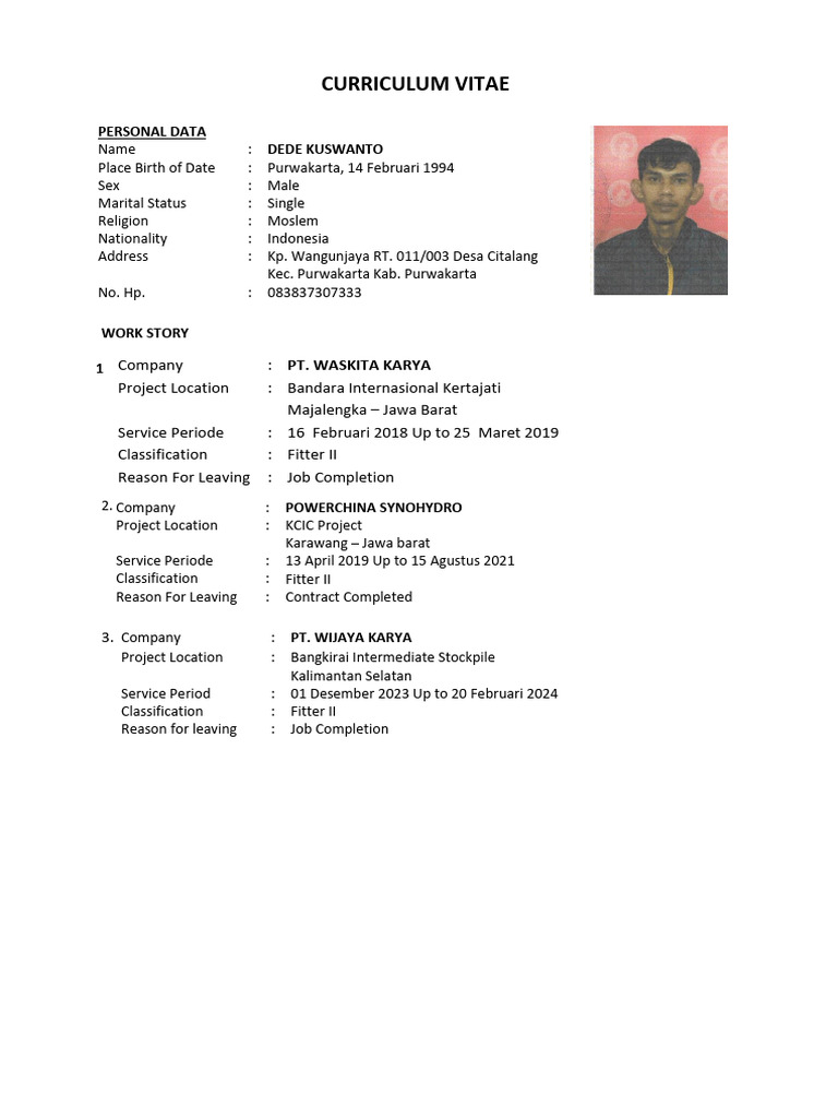 CV Dede Kuswanto | PDF