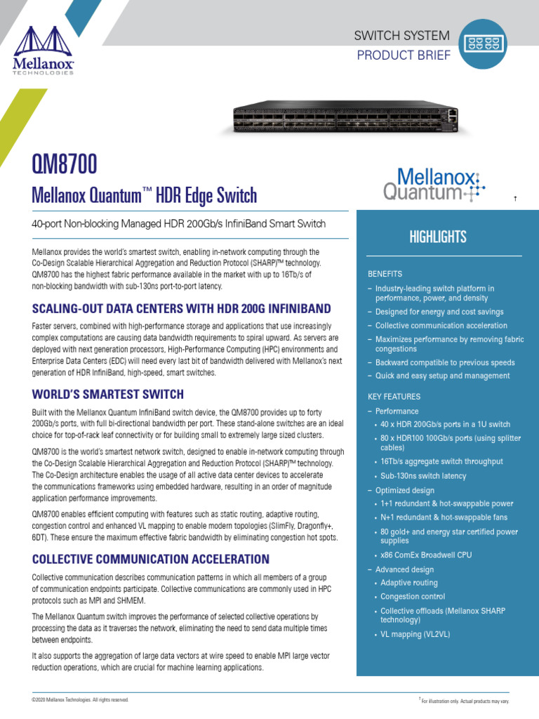 Mellanox QM8700-Datasheet | PDF