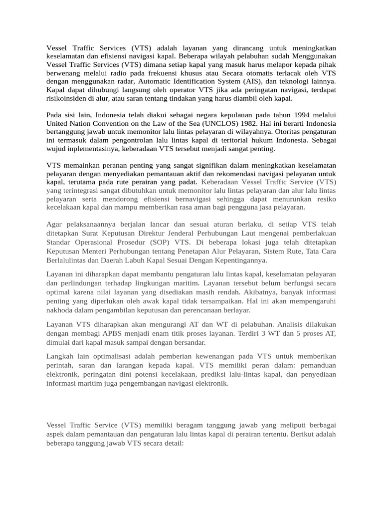 Tanggung Jawab Vts | PDF