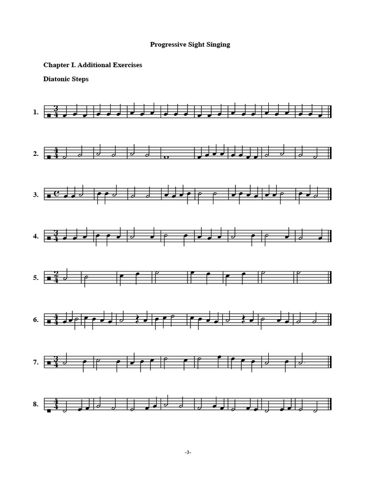 Sight Singing Exercises | PDF | Music Theory | Elements Of Music