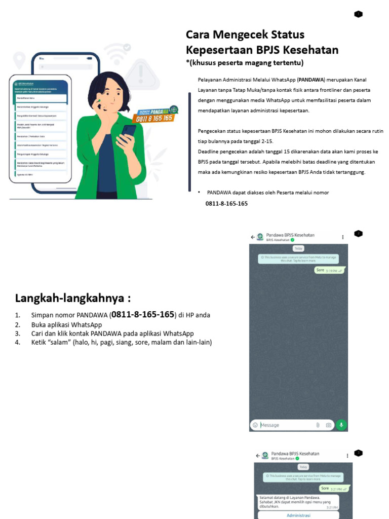 Cara Mengecek Status Kepesertaan BPJS Kesehatan Magang | PDF
