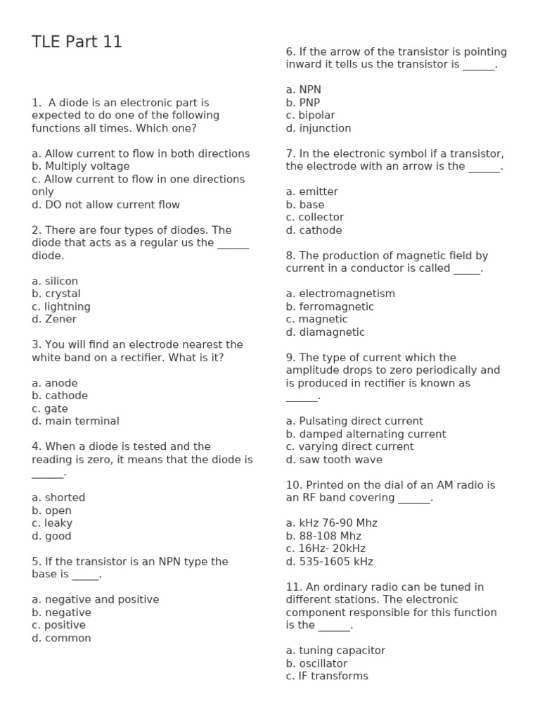 TLE REVIEWER Part 11-20 | PDF