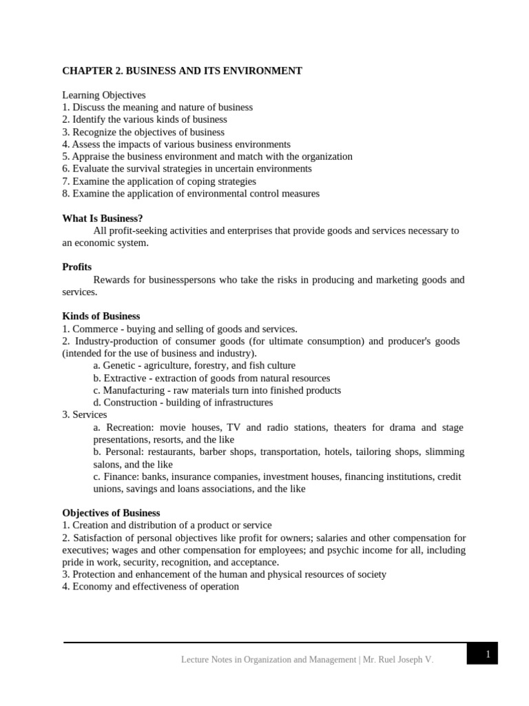 CHAPTER 2 - Lecture Notes - PDF | PDF