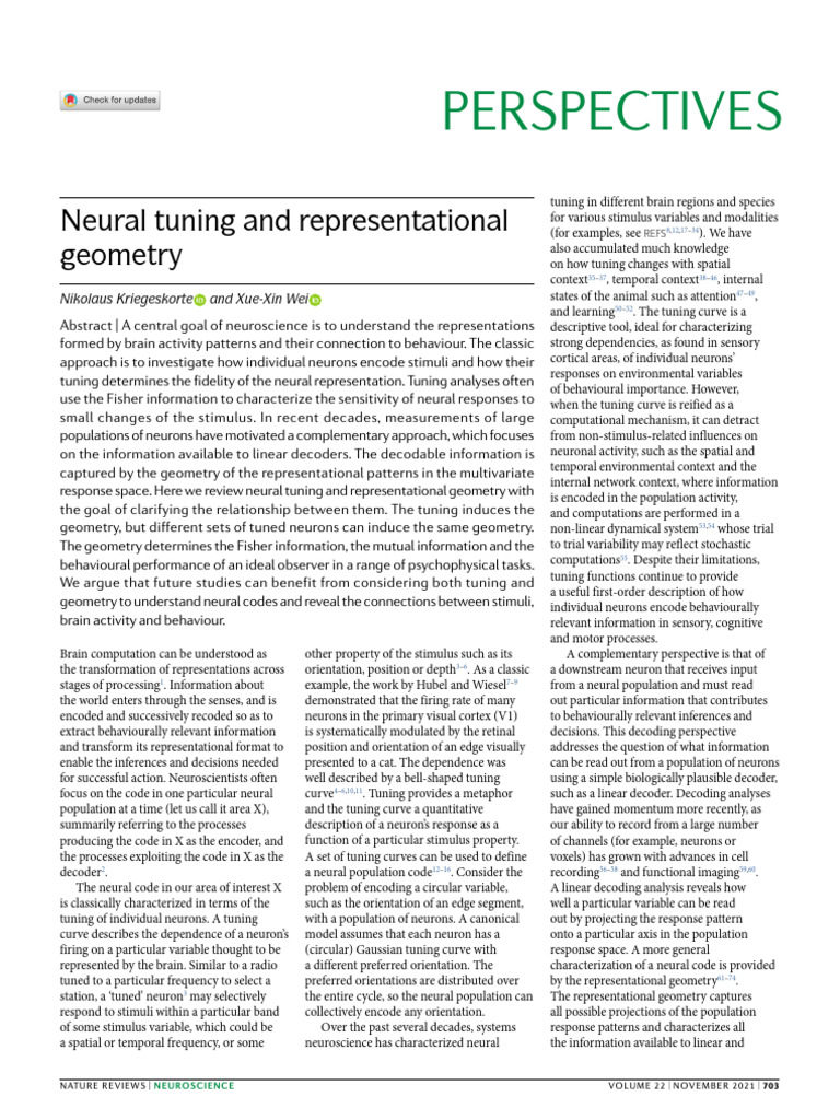 Neural Tuning and Representational | PDF