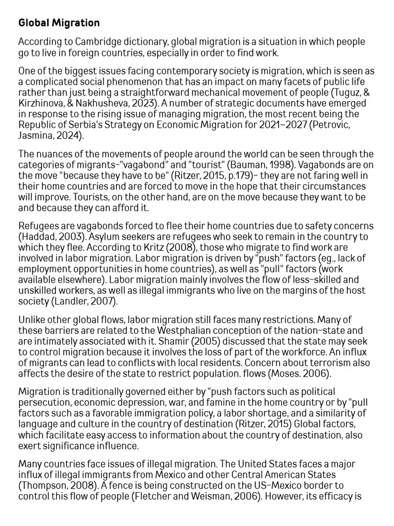 Global Migration | PDF