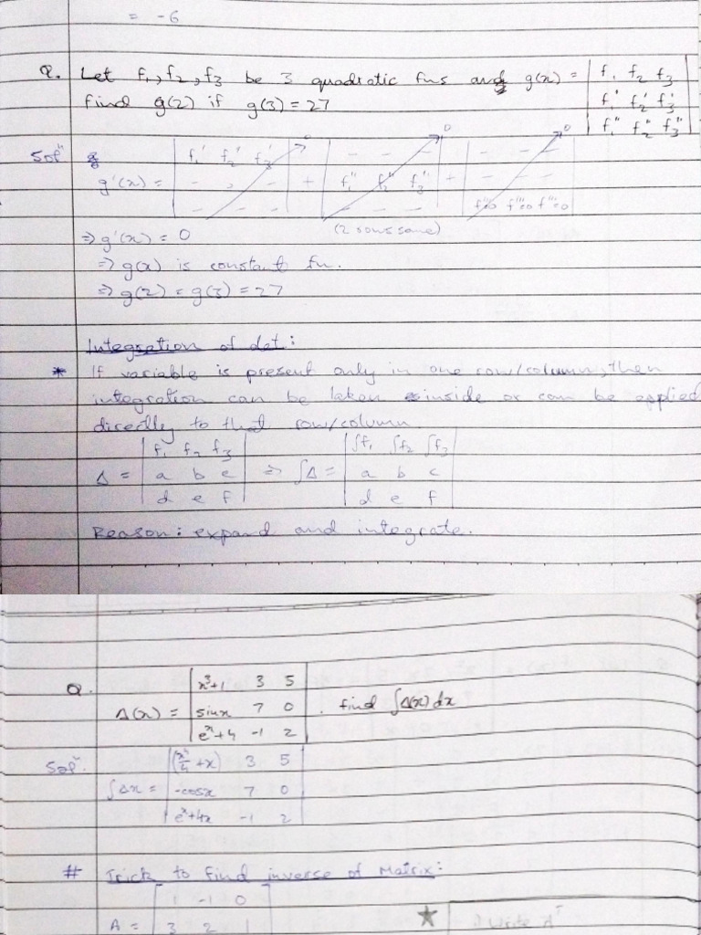 Integration of Determinant Notes | PDF