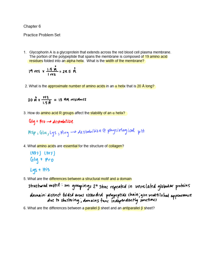 Ch.6 Protein Structure PPs | PDF