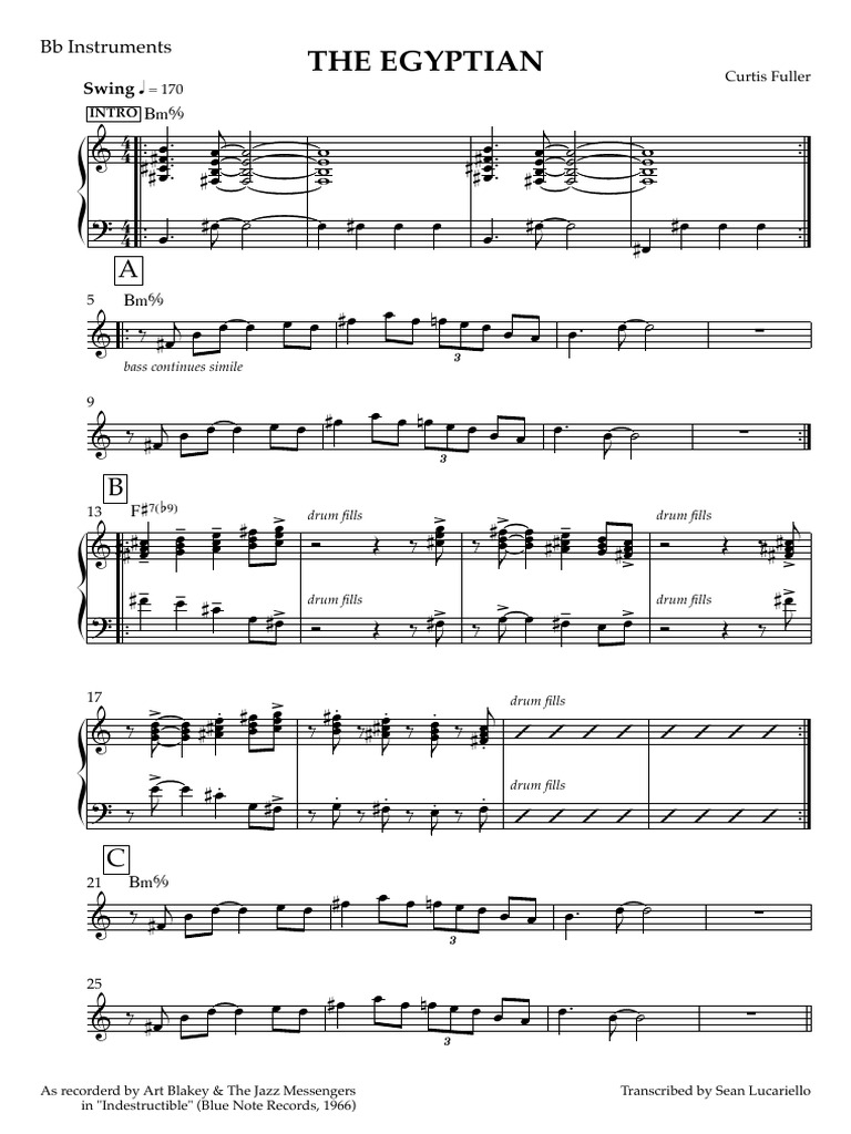 THE EGYPTIAN - Bb instruments | PDF