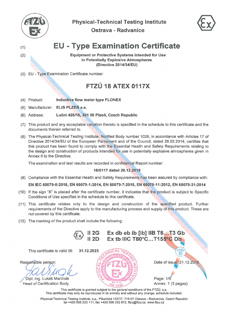 ATEXCertificate - FLONEX FXx11x - ENG | PDF
