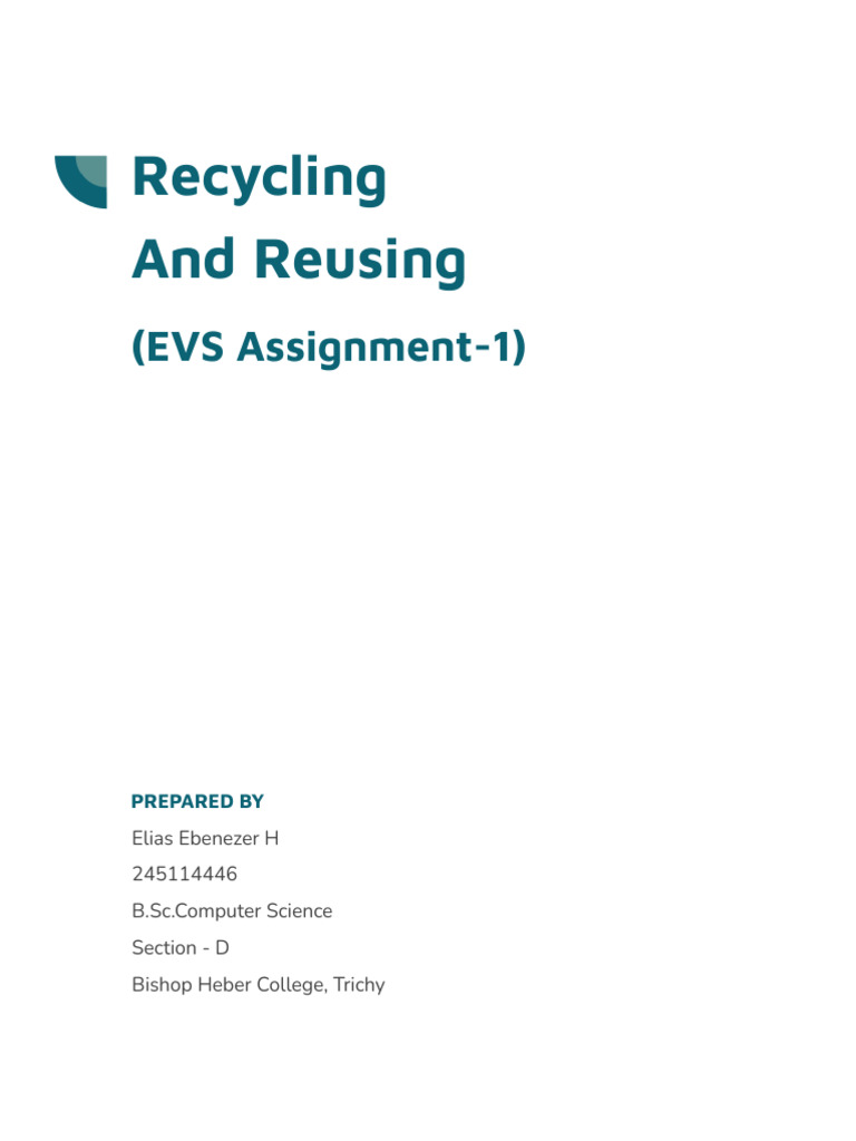 EVS Assignment-1 | PDF