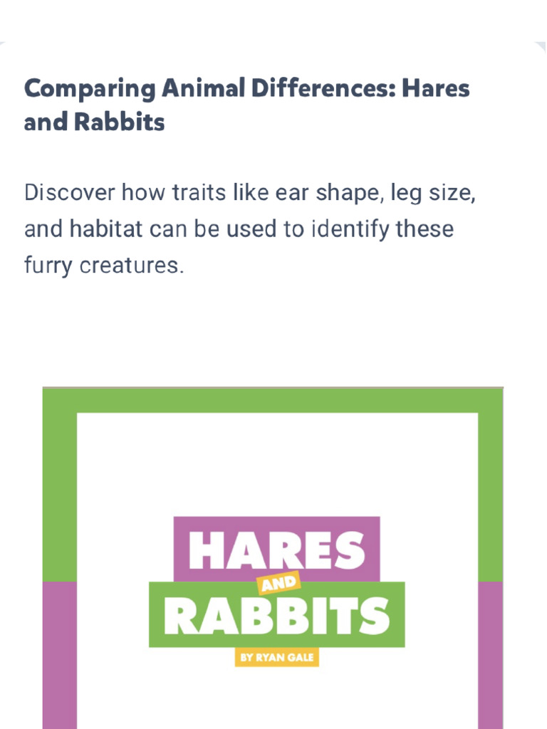 Comparing Animal Differences Hares and Rabbits | PDF