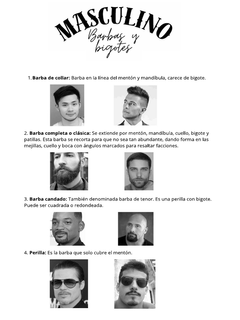 Tipos de Bigotes y Barbas | PDF