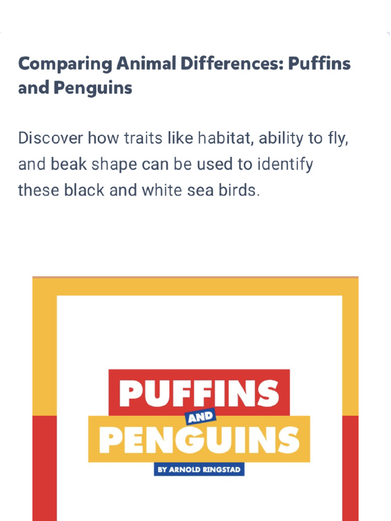 Comparing Animal Differences Puffins and Penguins | PDF