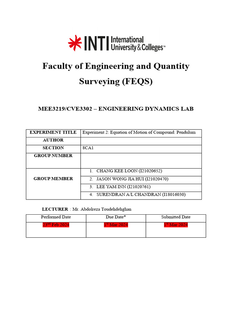 CVE3302 - Lab 2 Report (80%) | PDF