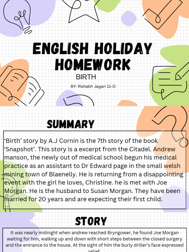 ENGLISH Holiday Homework Project | PDF