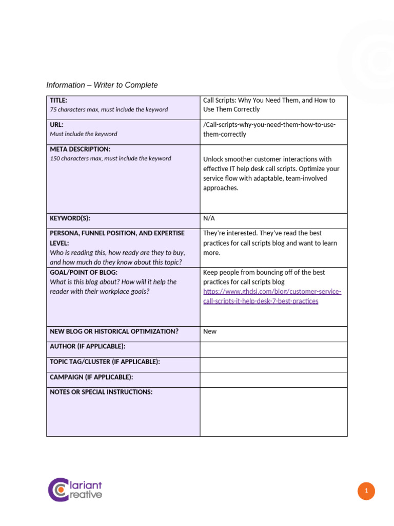 GHDSI Content Offer Scripts V2 | PDF
