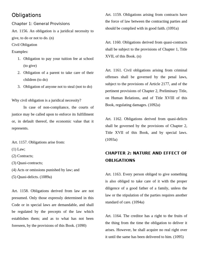 Obligations | PDF