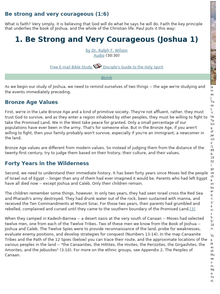 Be Strong and Very Courageous | PDF | Book Of Numbers | Joshua