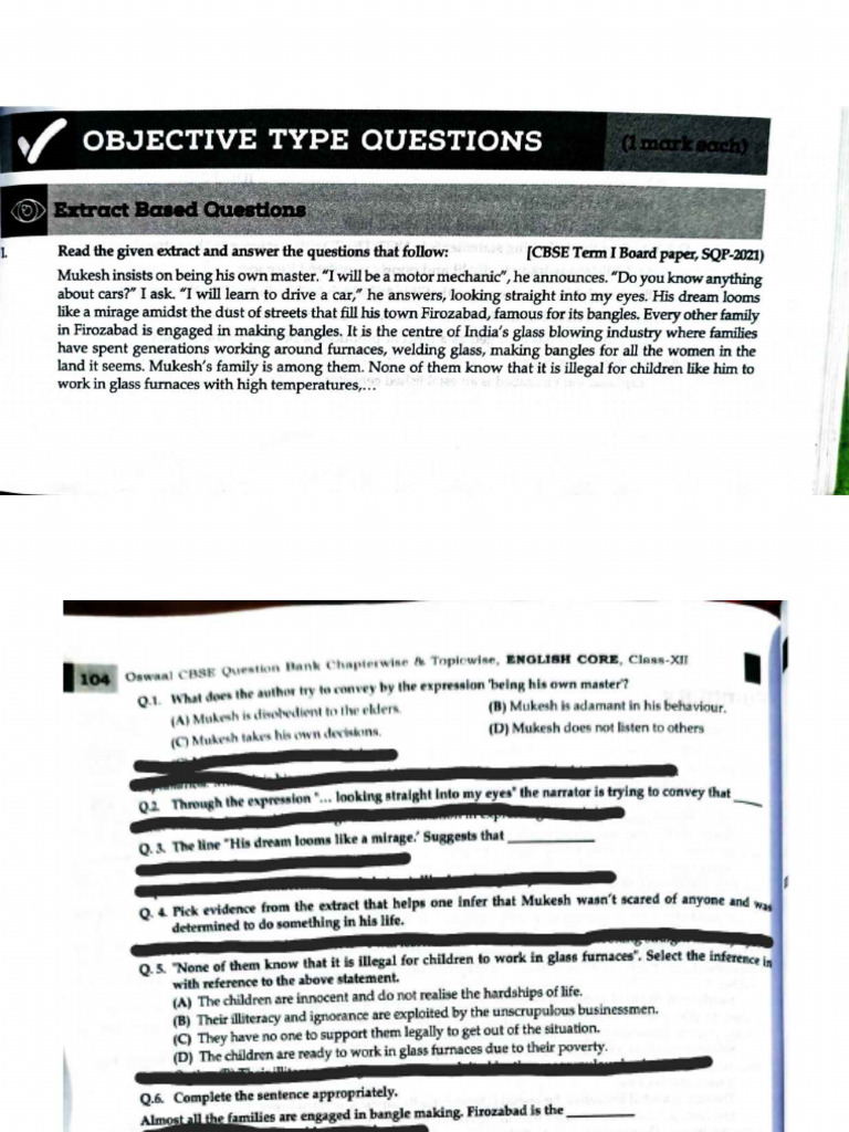 Oswal MCQ The Lost Spring - 240808 - 210306 | PDF