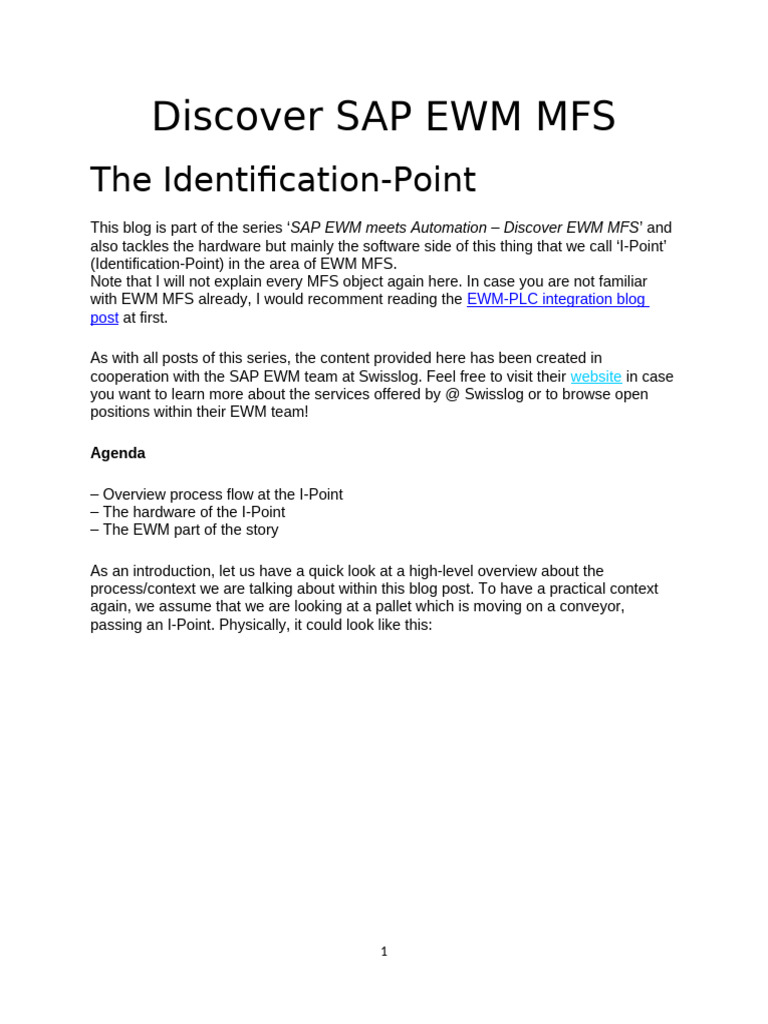 Discover SAP EWM MFS | PDF