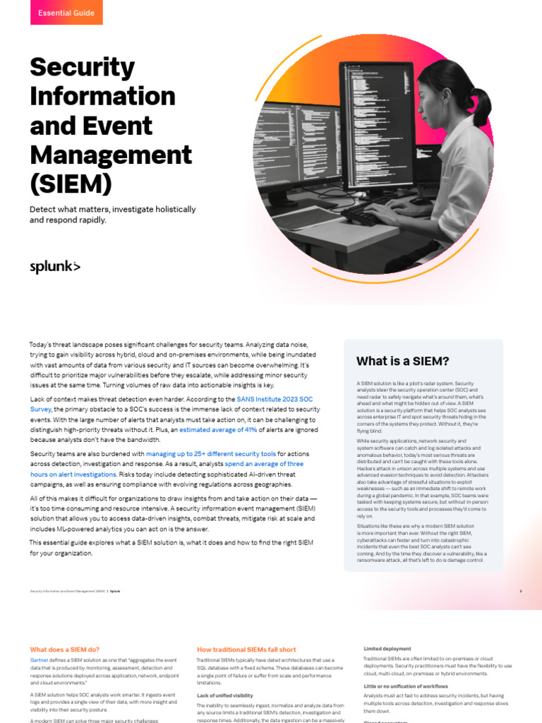 The Essential Guide To Siem | PDF