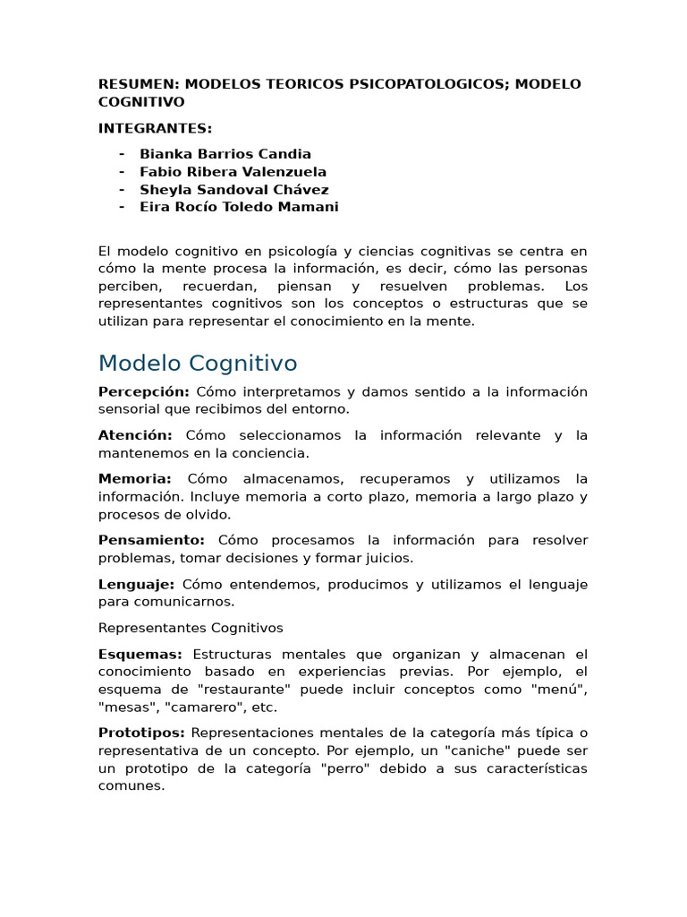 RESUMEN Modelos Teoricos | PDF
