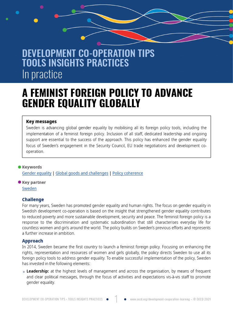 A Feminist Foreign Policy To Advance Gender Equality Globally | PDF