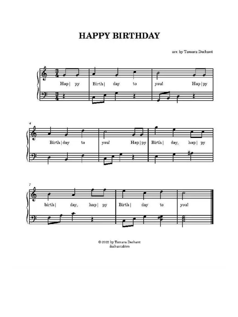 Musical Notes in Happy Birthday | PDF
