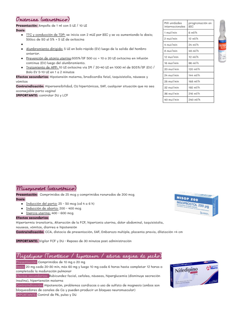 Medicamentos Uterotônicos e Tocolíticos | PDF | Especialidades médicas ...