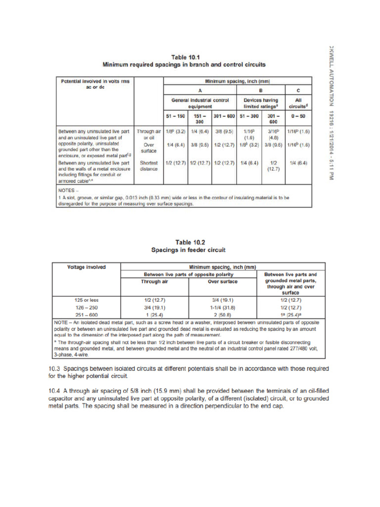 Ul508a Spacing | PDF
