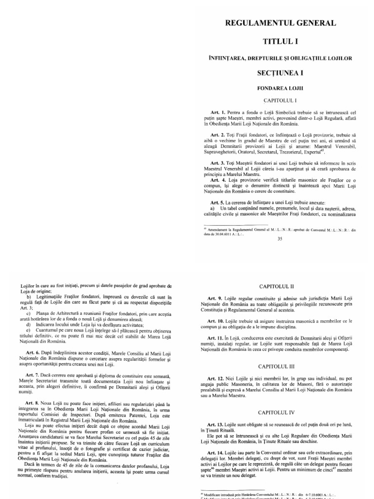 Regulament MLNR | PDF