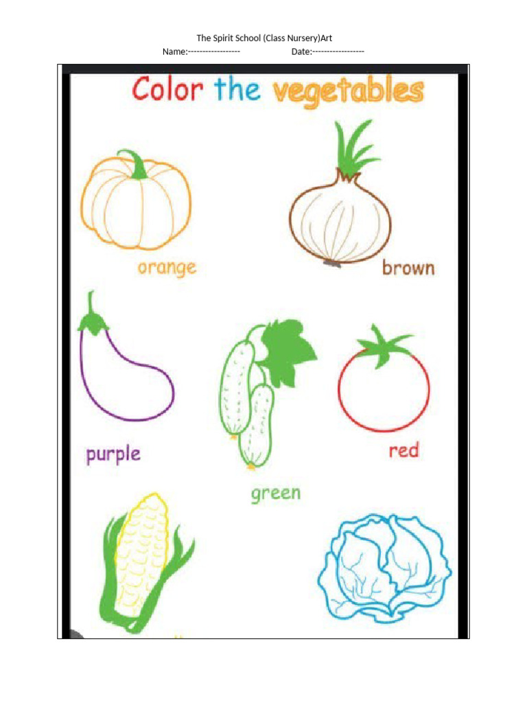 Work Sheet Class Nursery Art | PDF