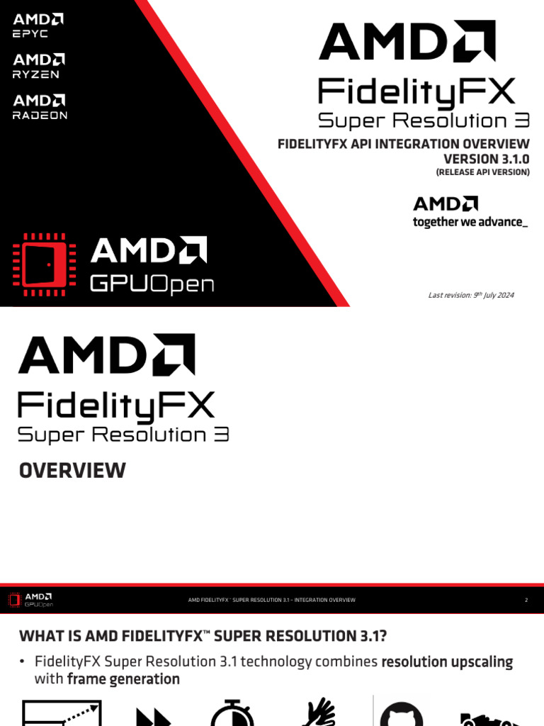 FidelityFX Super Resolution 3-1 Release-Overview and Integration | PDF