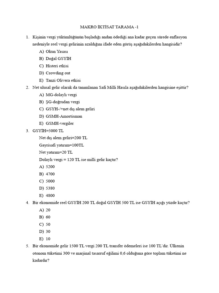 Makro Iktisat Tarama | PDF