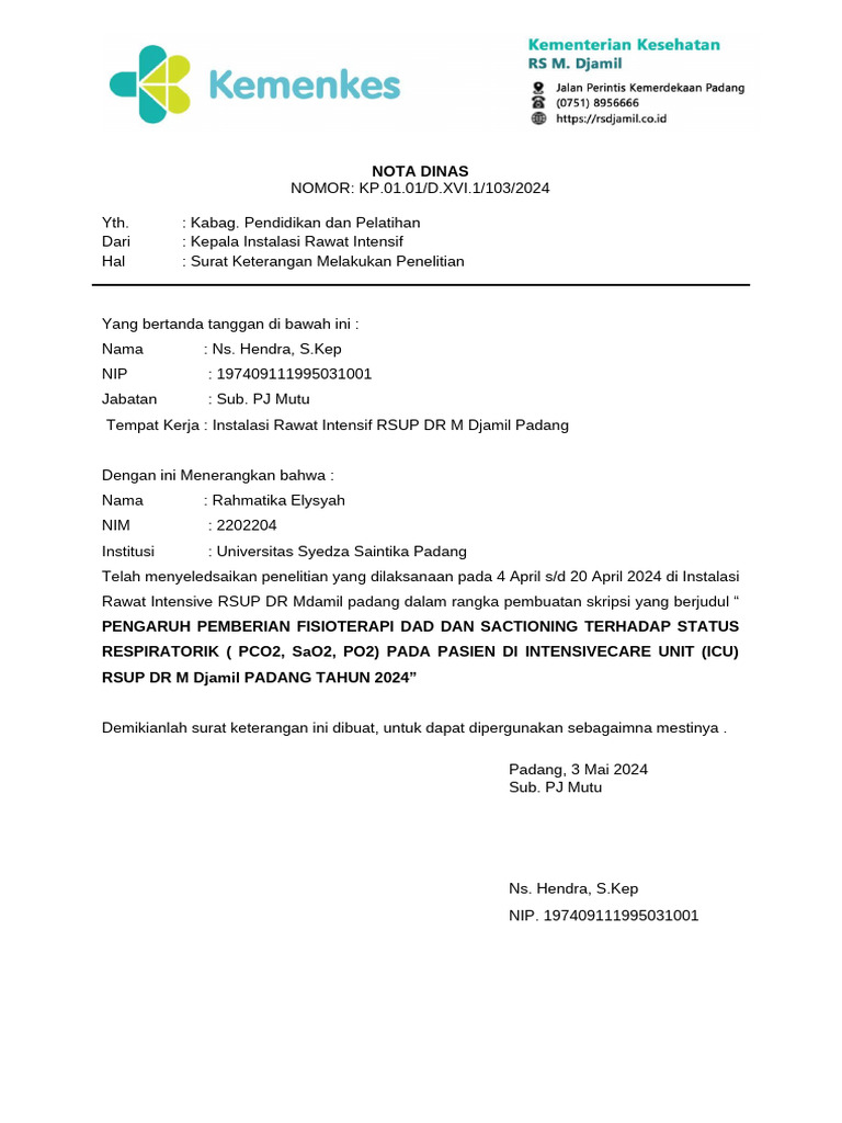 Template Nota Dinas Perbaikan Ac Sentral Di Icu Tulip A4 2024 - Copy ...