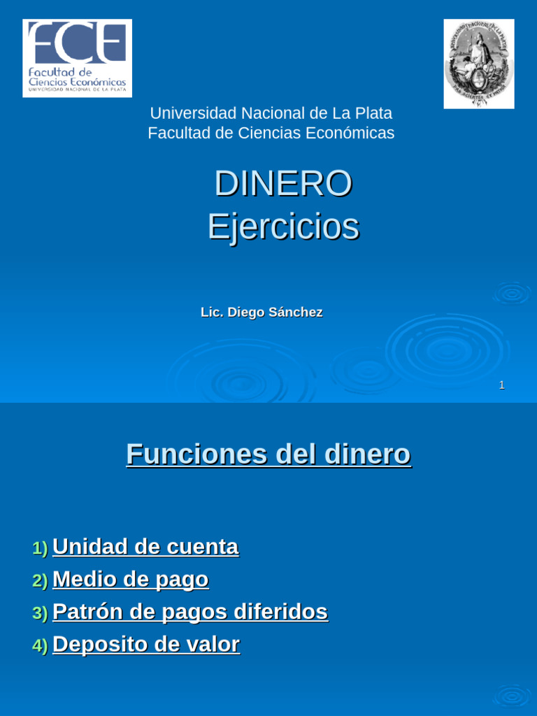 Clase 7 Dinero Ejercicios | PDF