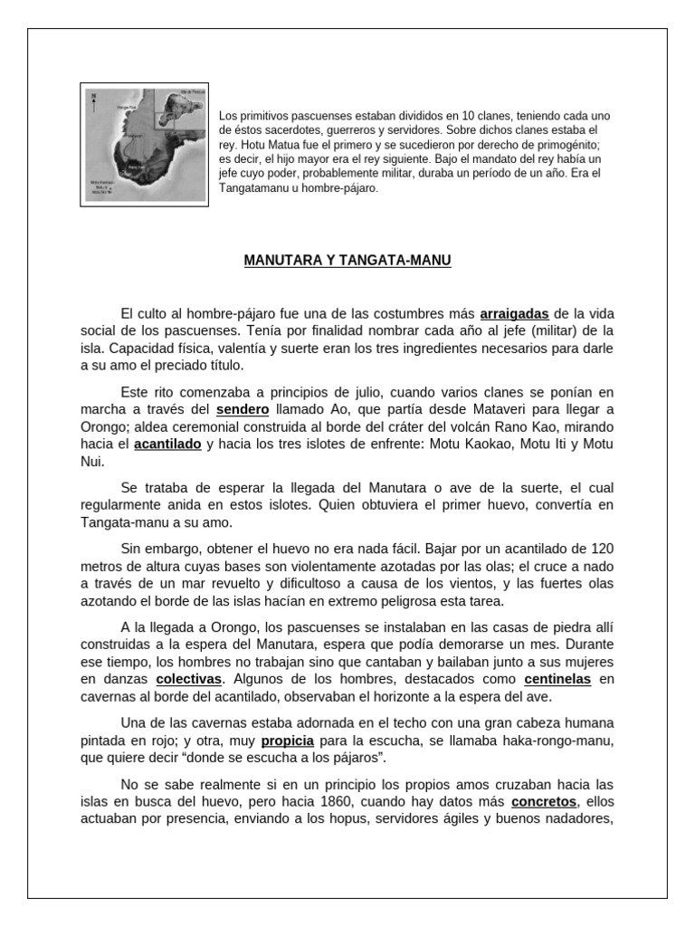 Manutara y Tangata-Manu (Texto) | PDF
