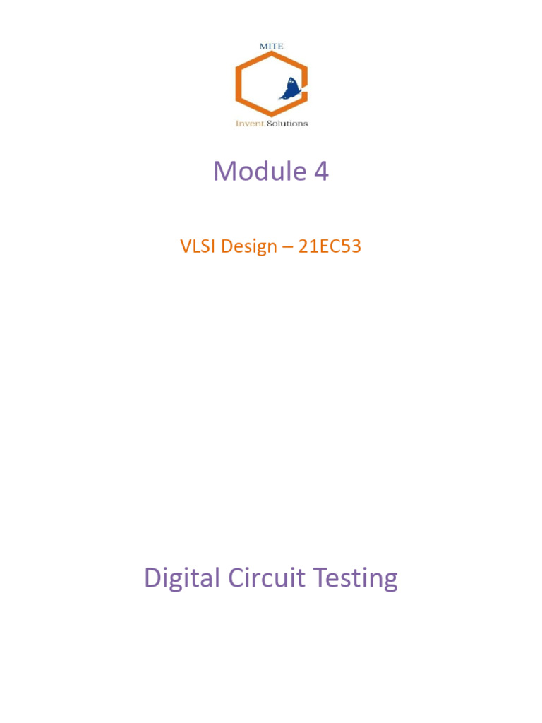 Module 4 - Testing of Combinational Circuits | PDF