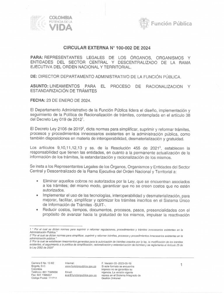 Circular Externa 100 002 2024 | PDF