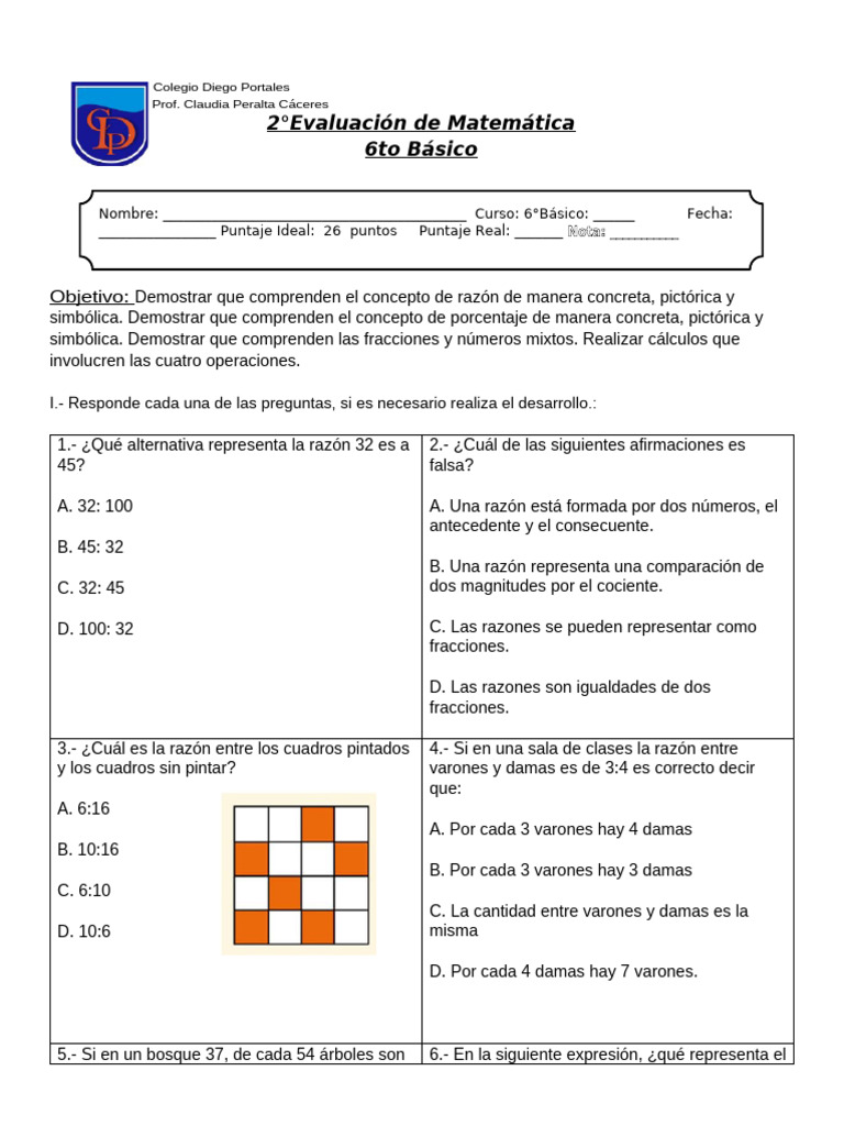 Prueba Dos 6to | PDF
