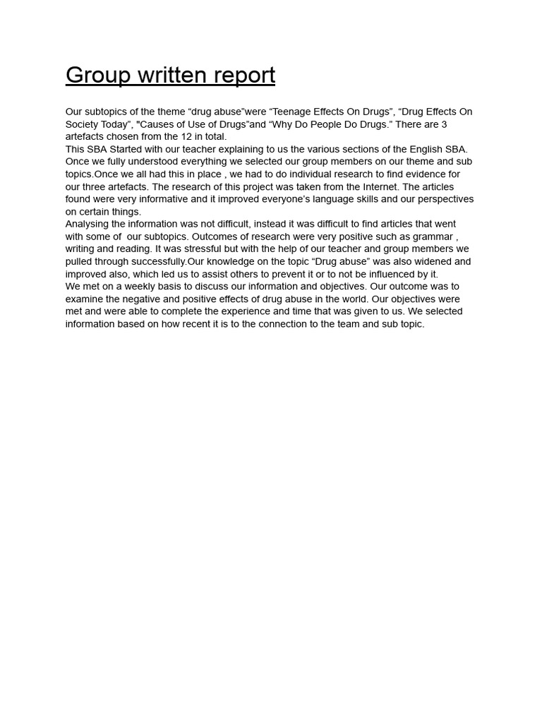 Group Written Report | PDF | Self-Improvement